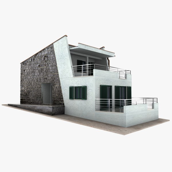 3d stone house model