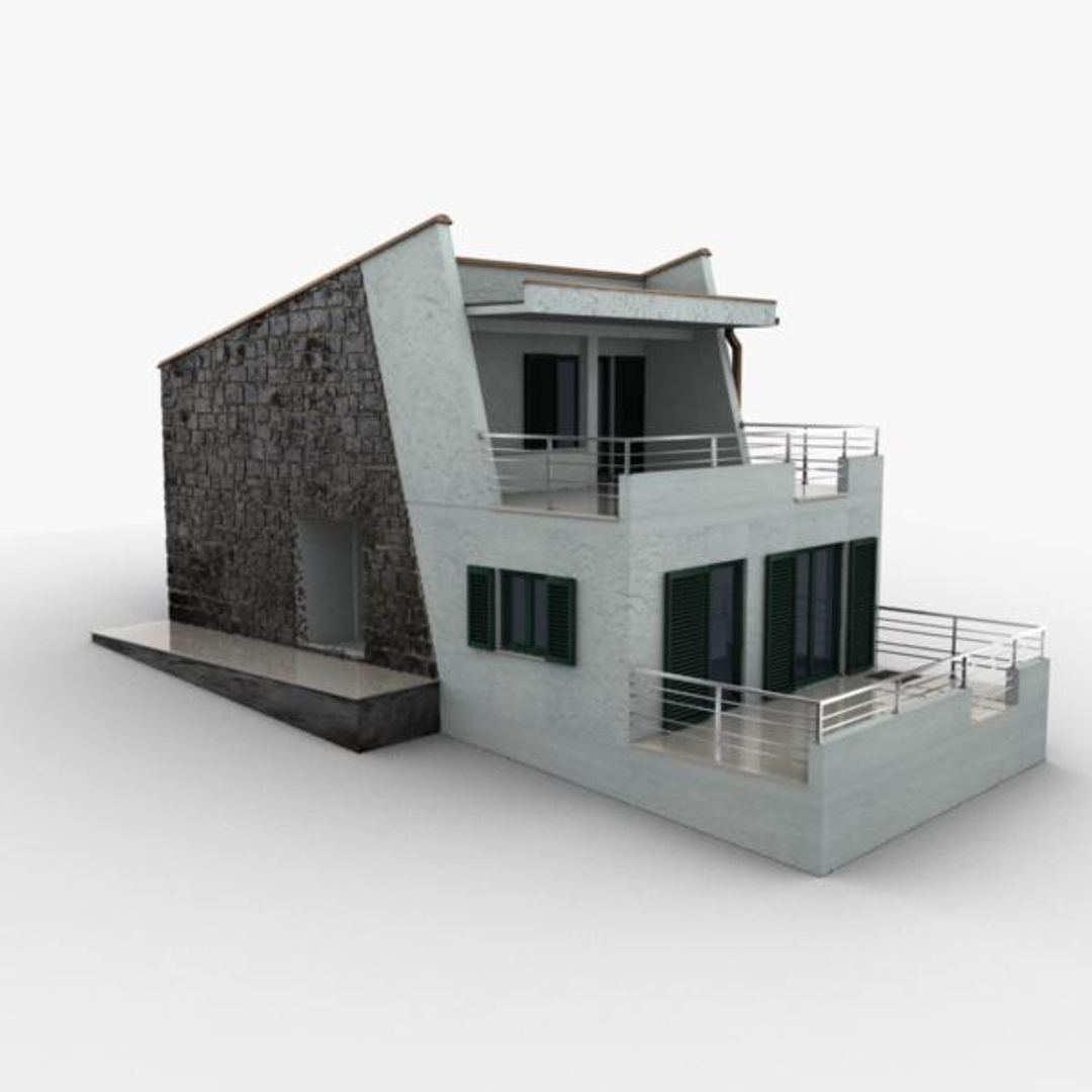 3d Stone House Model