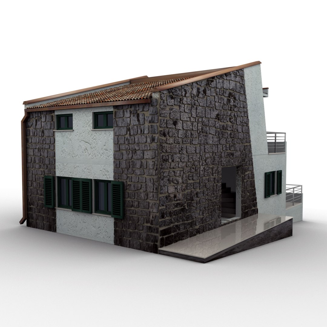 3d Stone House Model