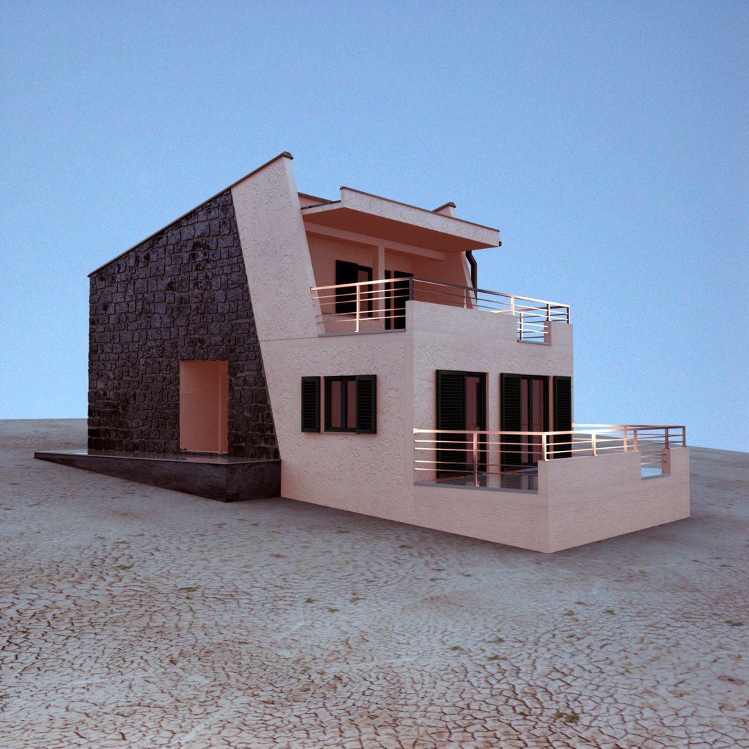 3d Stone House Model