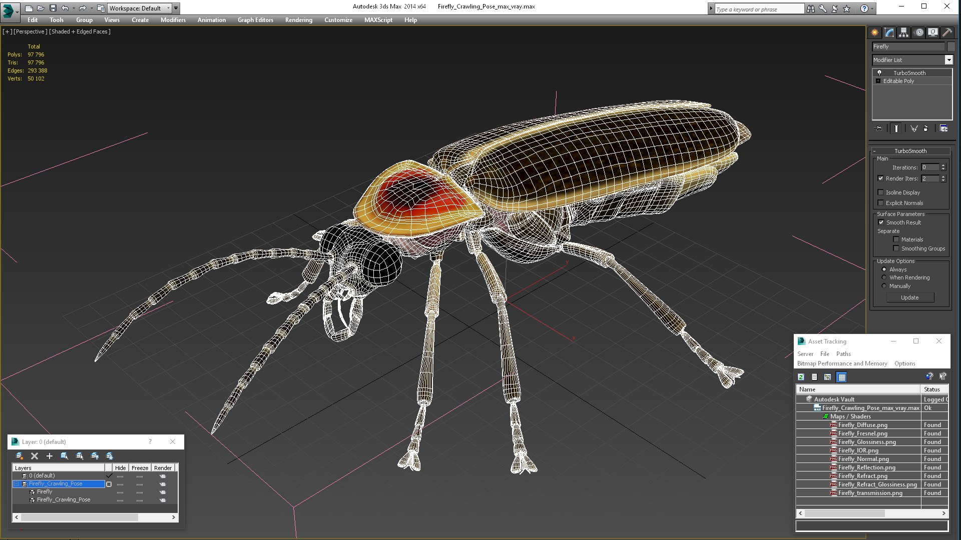 3D Model Firefly Crawling Pose - TurboSquid 2171939