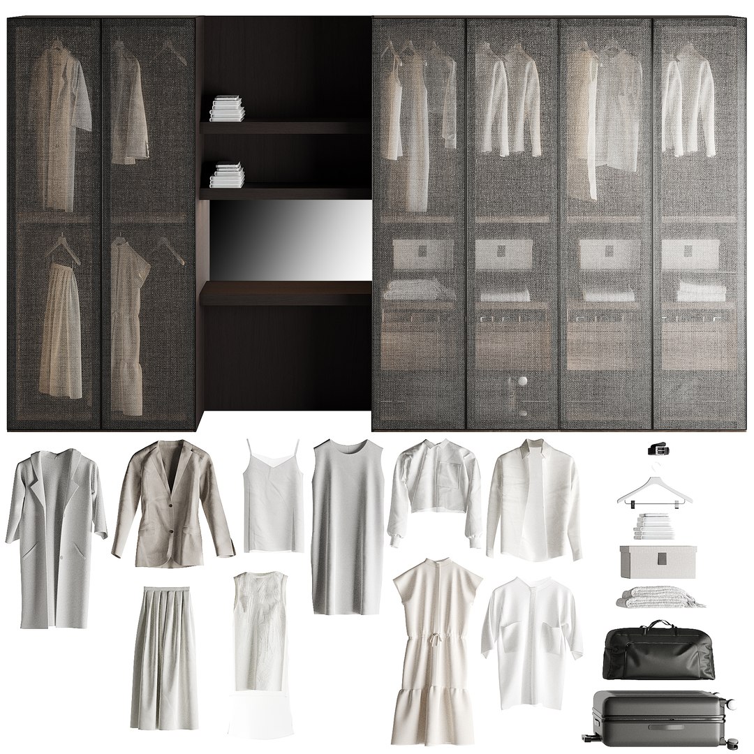 Tumidei Armadio Anta Telaio Battente Wardrobe 3D model - TurboSquid 2048850