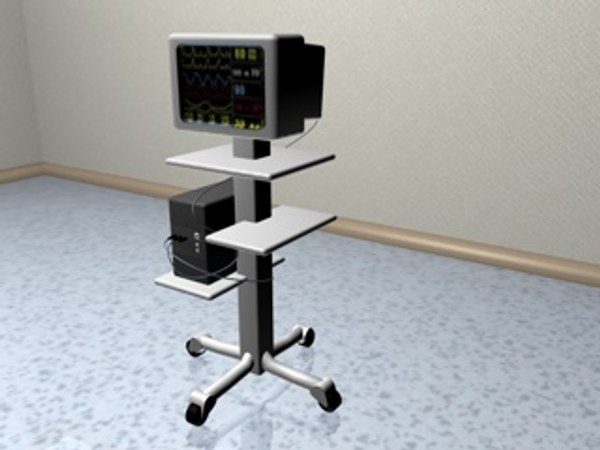 patient medical monitor screen 3d model