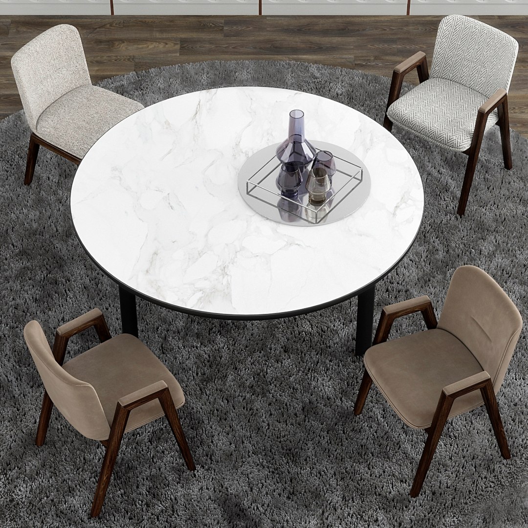 3D Model Minotti Lance Chair Set - TurboSquid 1281430