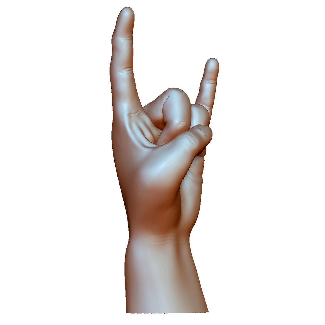 Hard Rock Hand Gesture Model - TurboSquid 1408068