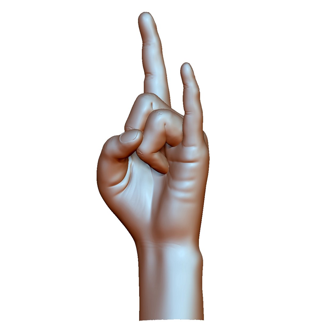 Hard Rock Hand Gesture Model - TurboSquid 1408068