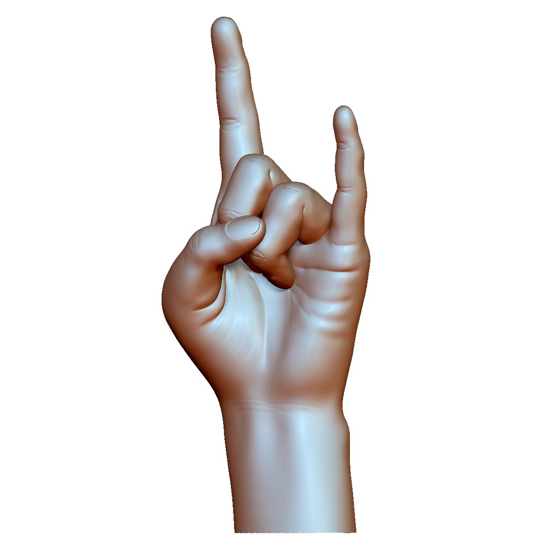 Hard Rock Hand Gesture Model - TurboSquid 1408068