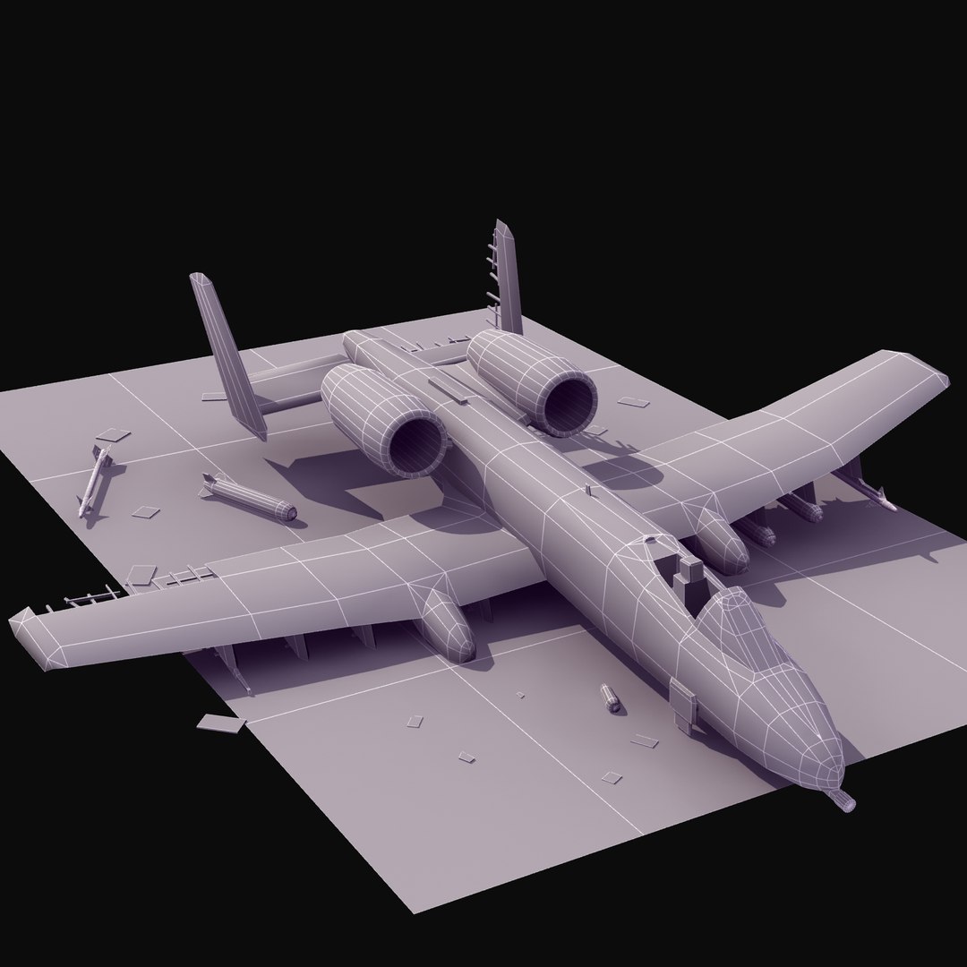 3d A10 Thunderbolt Crash
