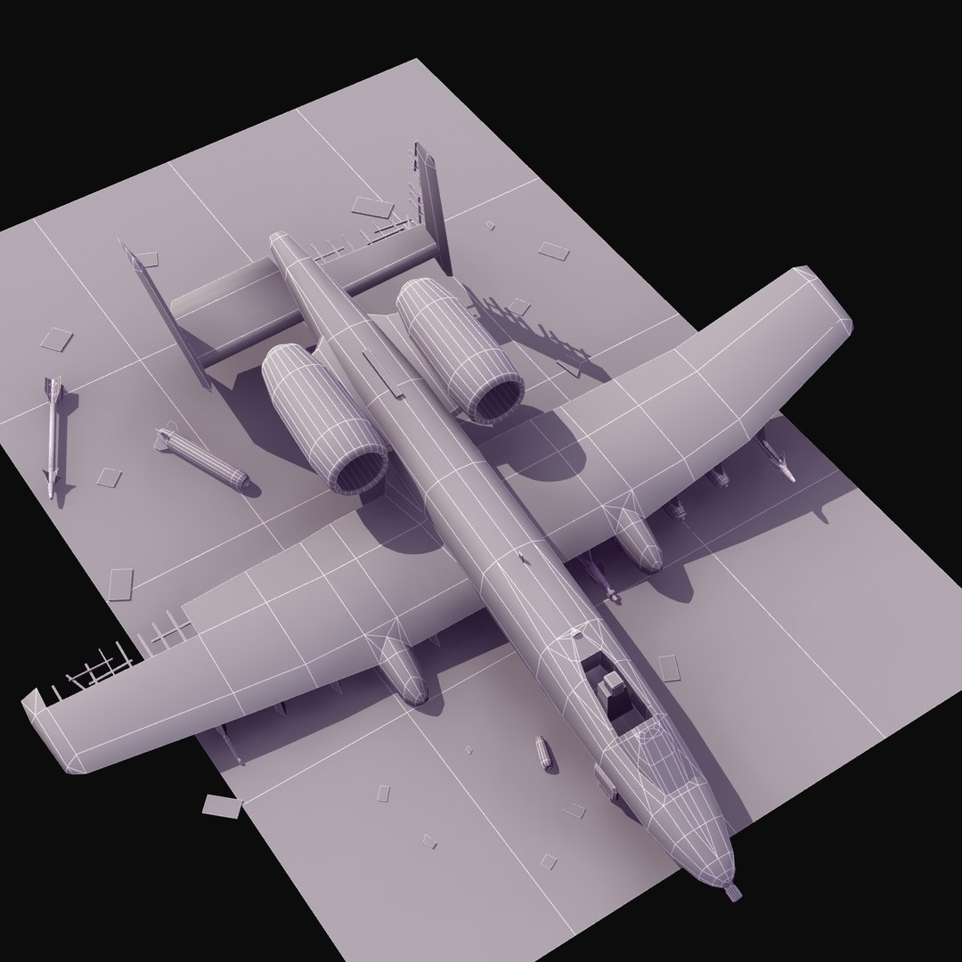 3d A10 Thunderbolt Crash