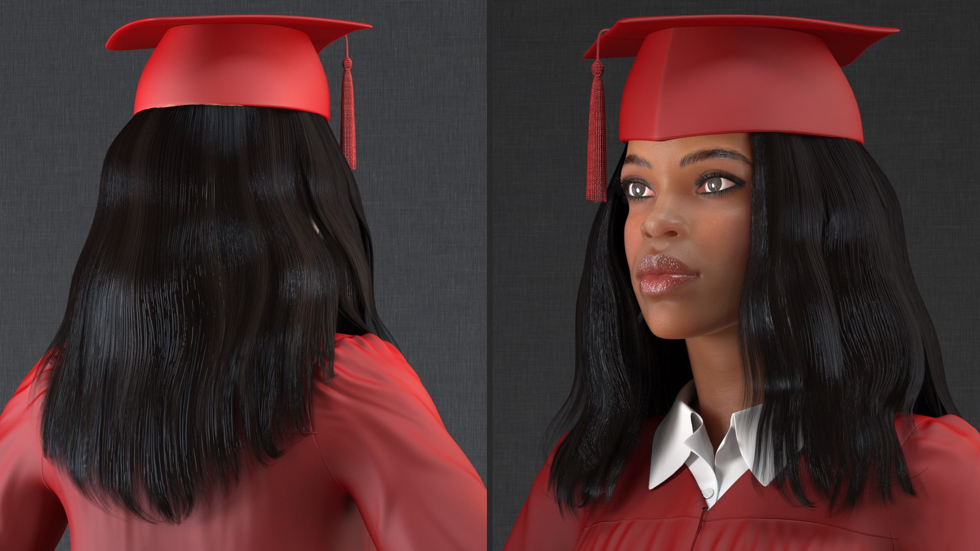 Light skin graduation gown 3D model - TurboSquid 1664258