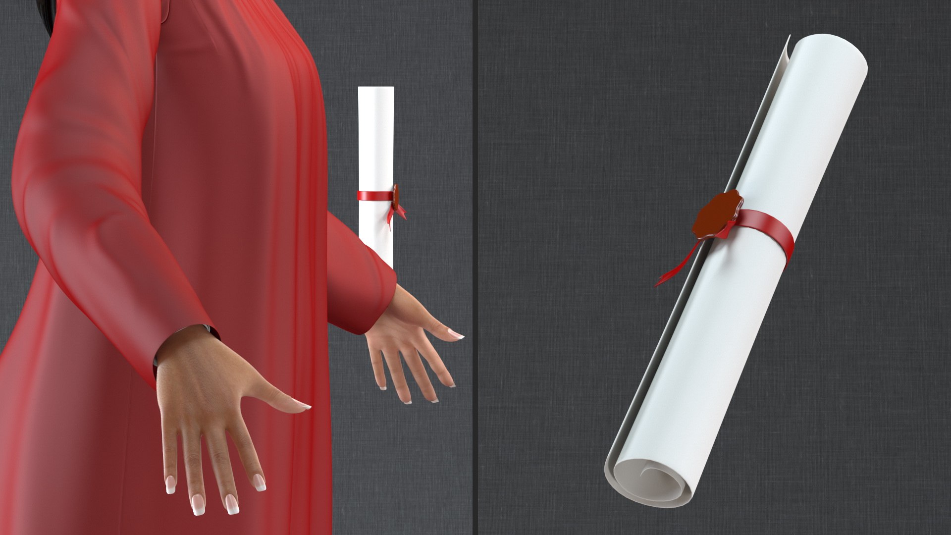 Light skin graduation gown 3D model - TurboSquid 1664258