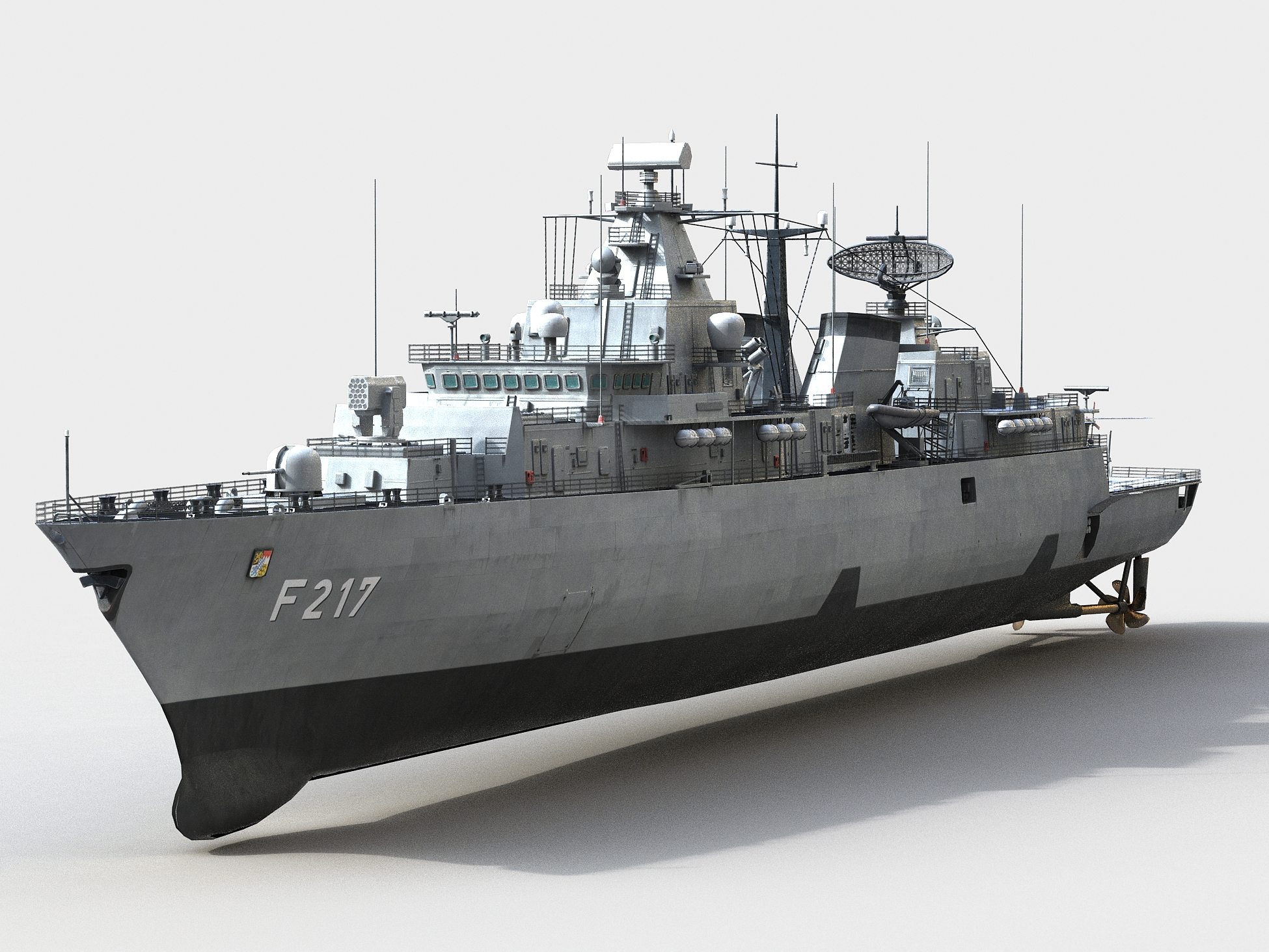 3D F-217 Bayern Brandenburg Class Frigate - TurboSquid 1971764