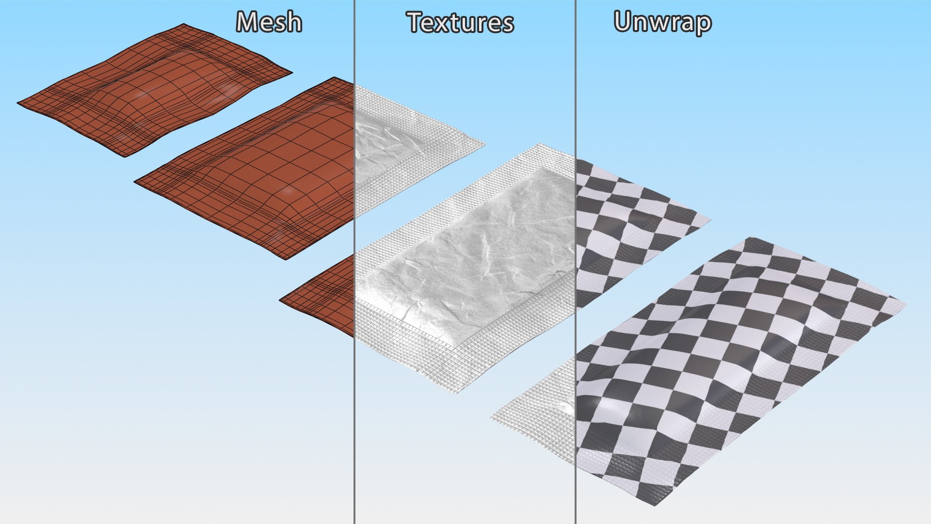 Foil Packets Set 3D model - TurboSquid 1994574