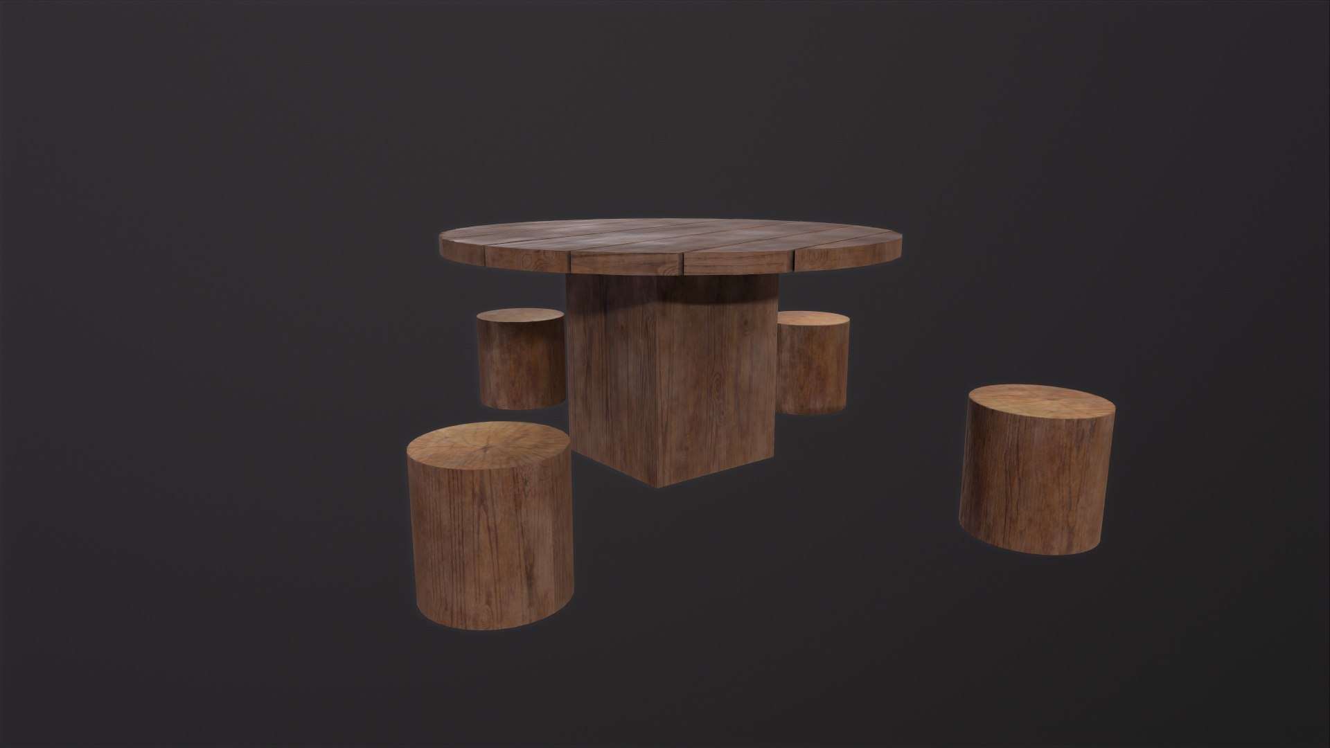 3D Round Table with Seats model - TurboSquid 2134243