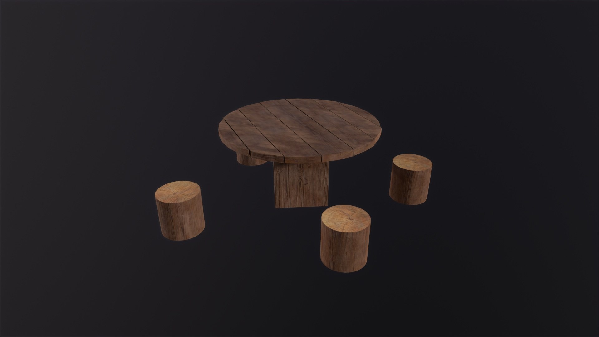 3D Round Table With Seats Model - TurboSquid 2134243