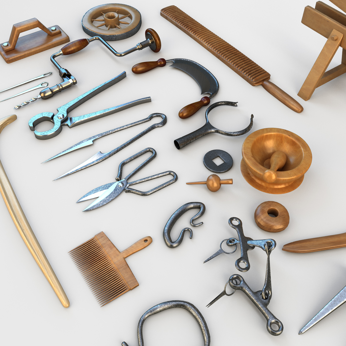 medieval tools 3d model