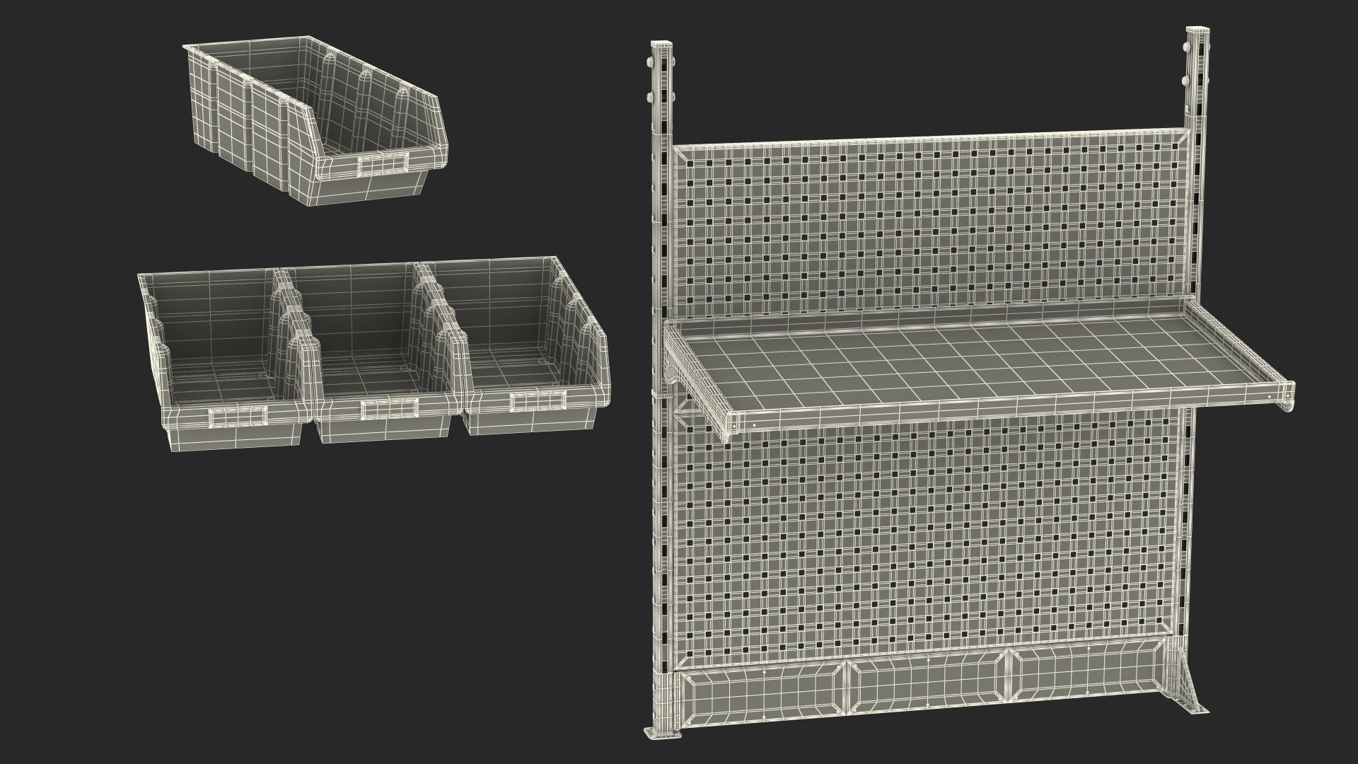 Plastic Bins Kit Wall 3D Model - TurboSquid 1693787