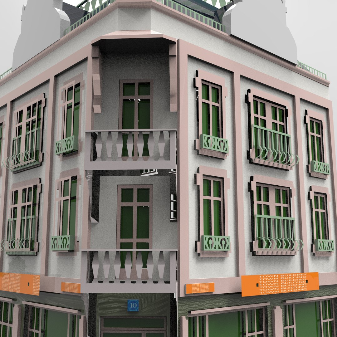 3D Model Town Building - TurboSquid 1559620