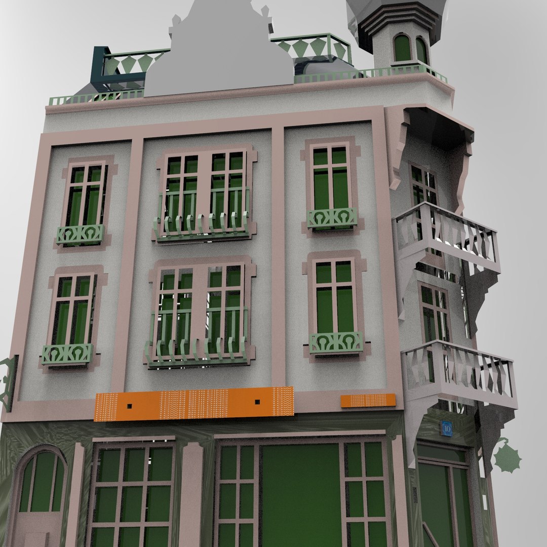 3D Model Town Building - TurboSquid 1559620