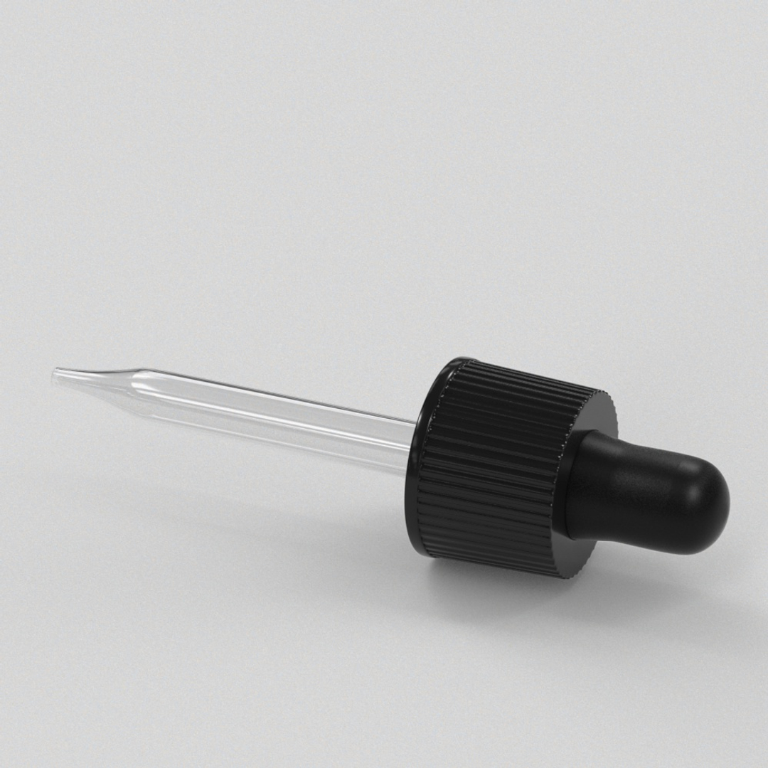 3d Black Bulb Glass Dropper Model