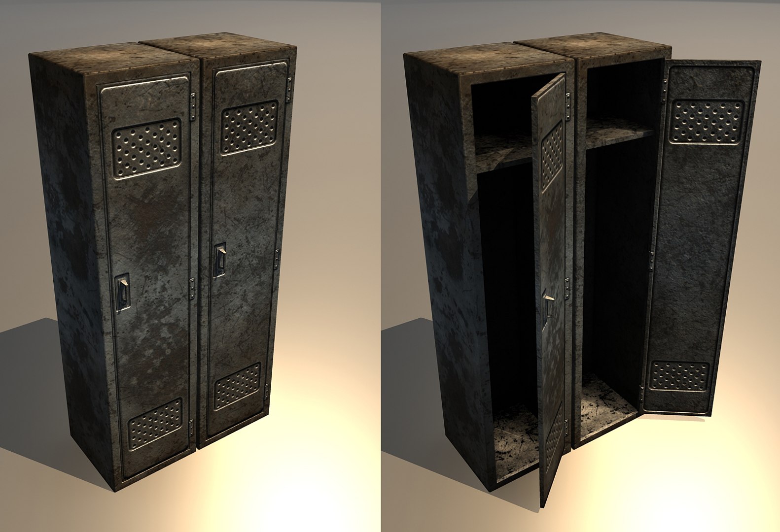 3d Old Rusty Locker