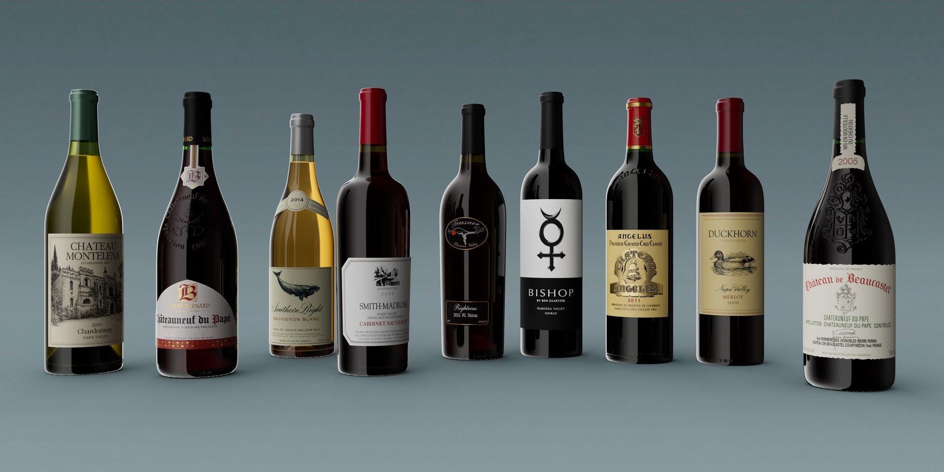 Collection Of Nine Noble Wines 3D Model - TurboSquid 2203416
