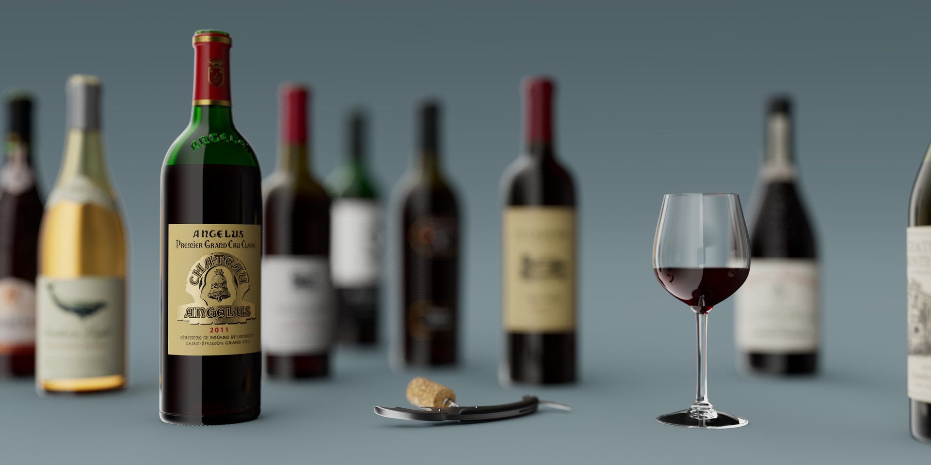 Collection Of Nine Noble Wines 3D Model - TurboSquid 2203416