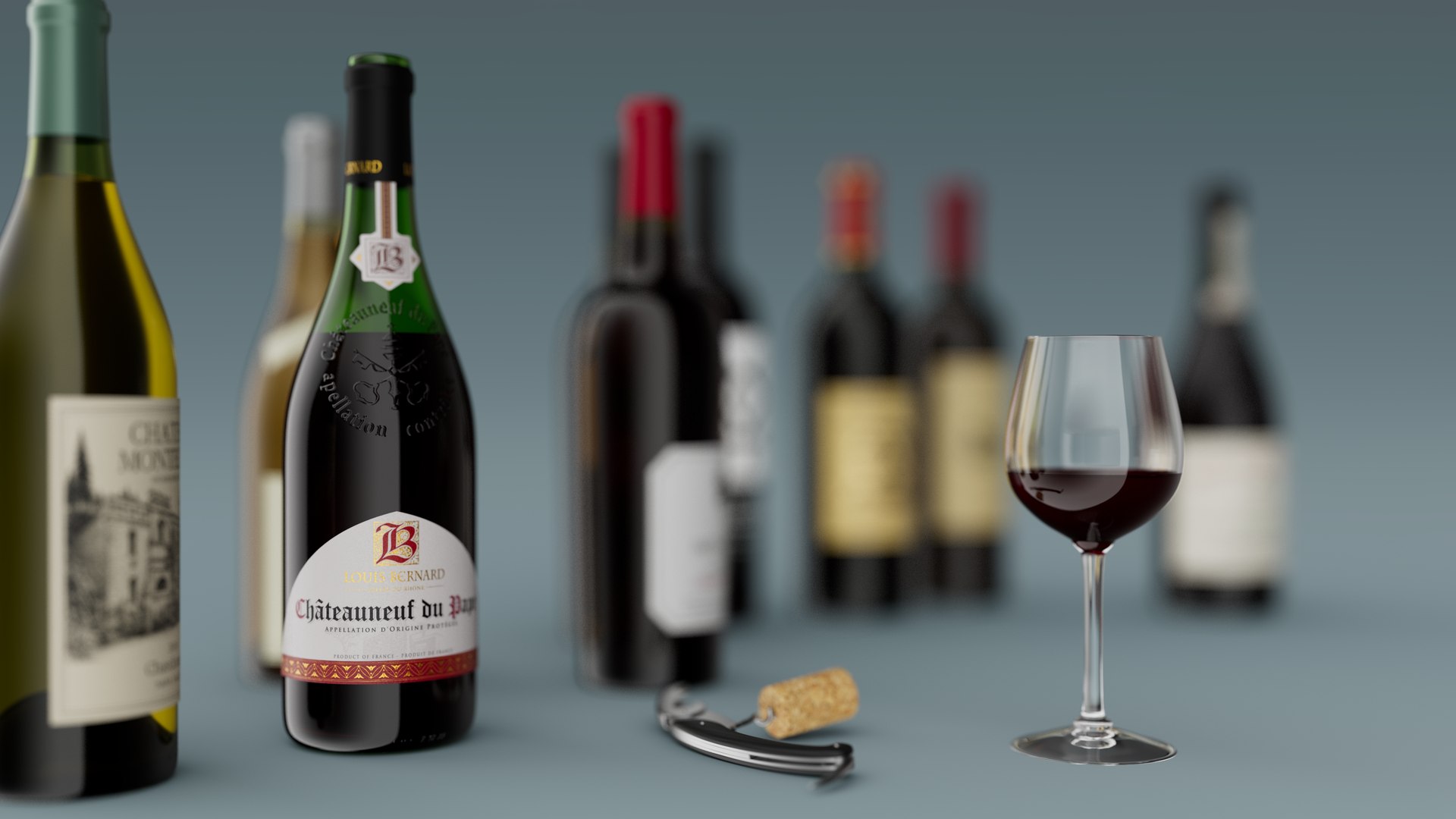 Collection Of Nine Noble Wines 3D Model - TurboSquid 2203416