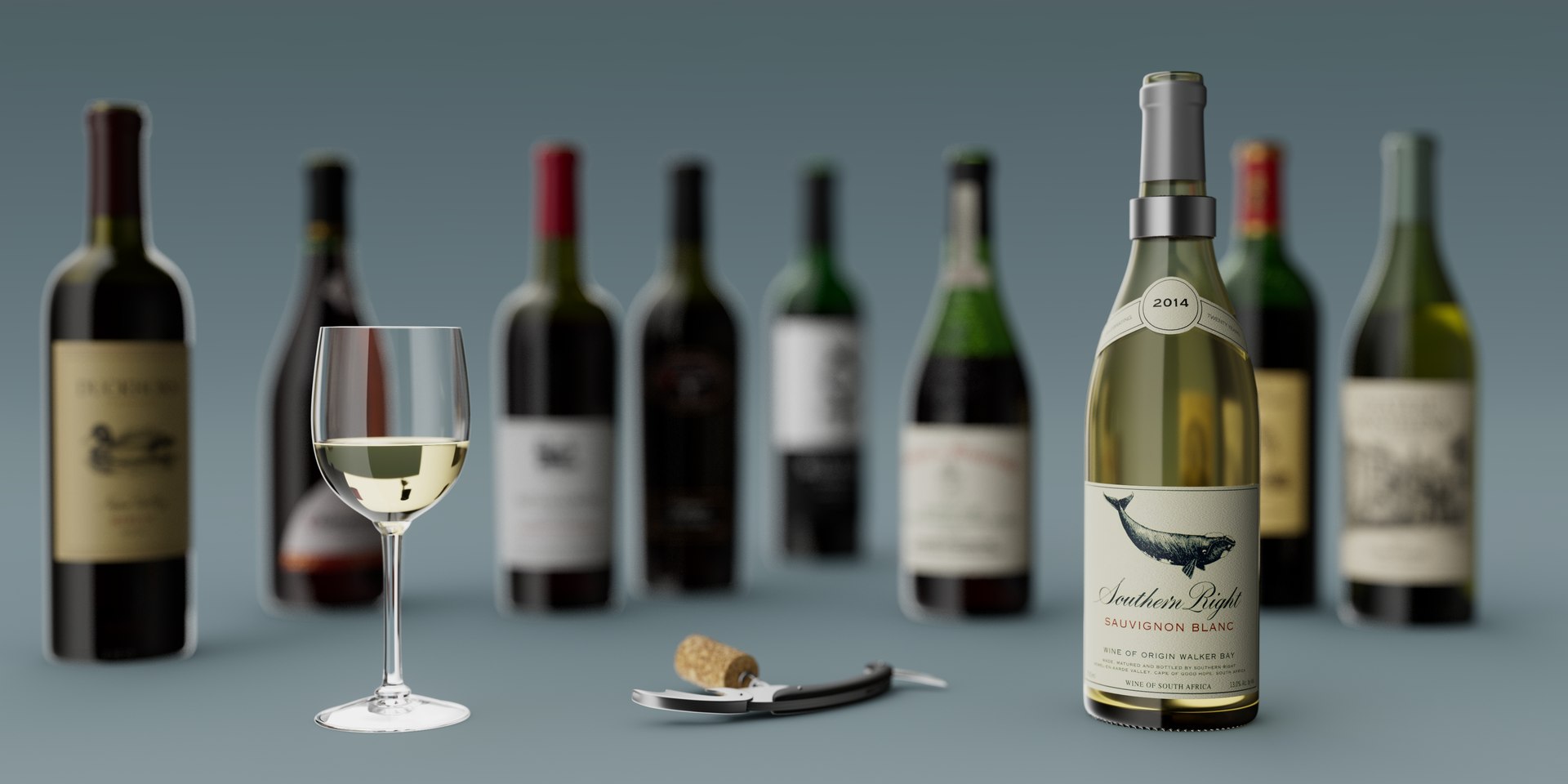 Collection Of Nine Noble Wines 3D Model - TurboSquid 2203416