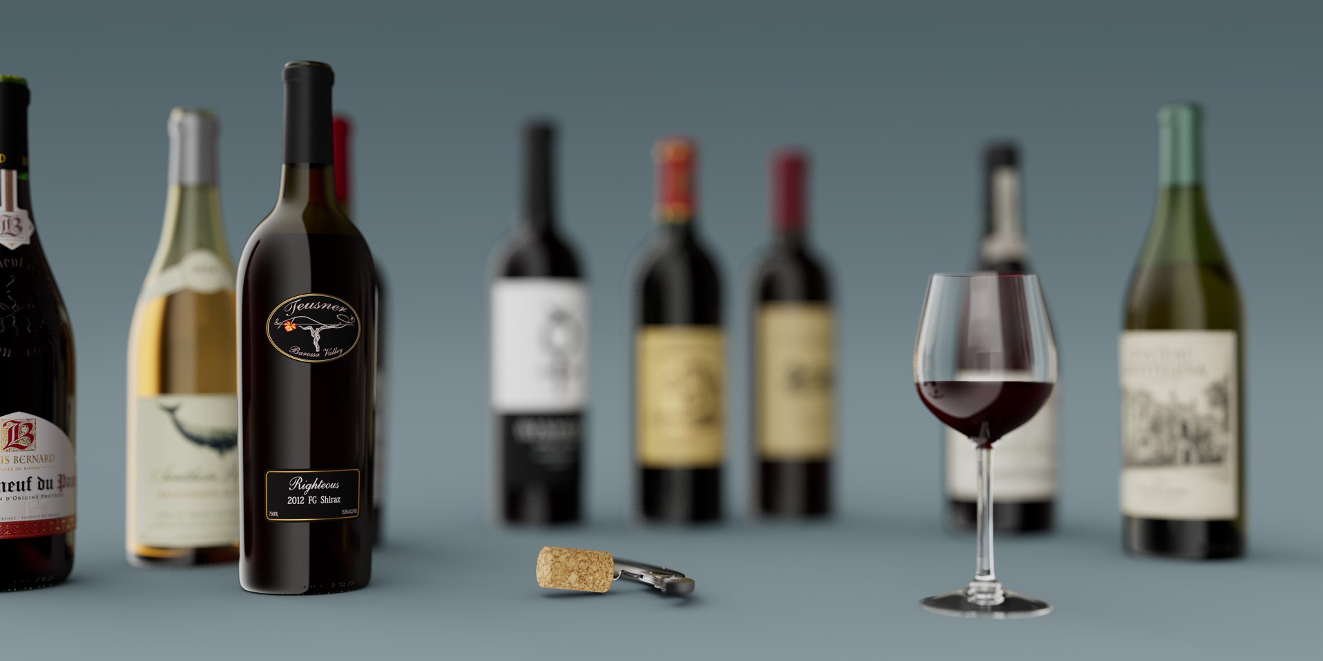 Collection Of Nine Noble Wines 3D Model - TurboSquid 2203416