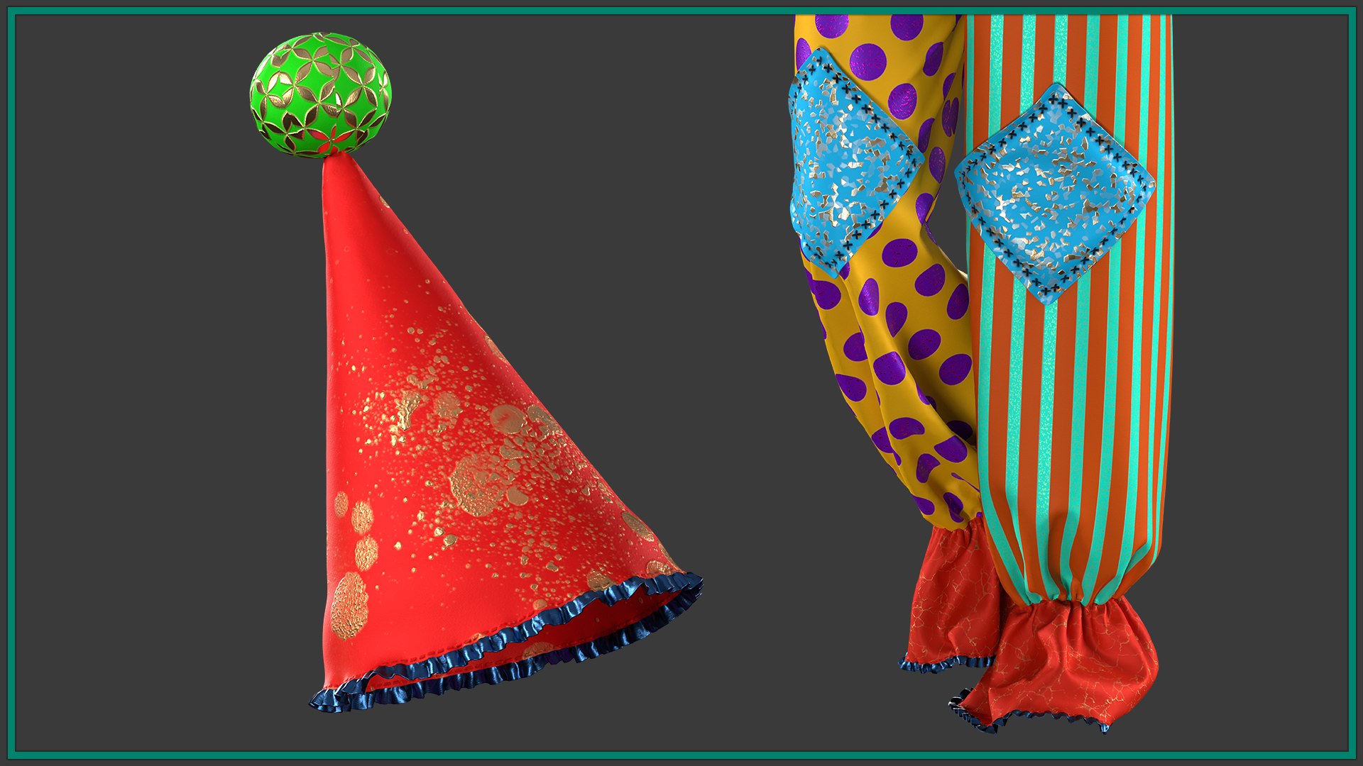 Female Clown Outfit With Texture And Smart Material 3D Model ...