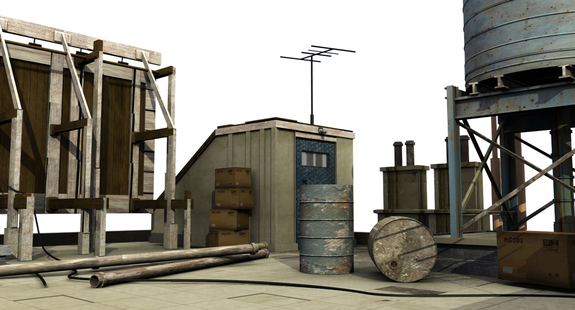 Simply Definition Building Roof 3d Model