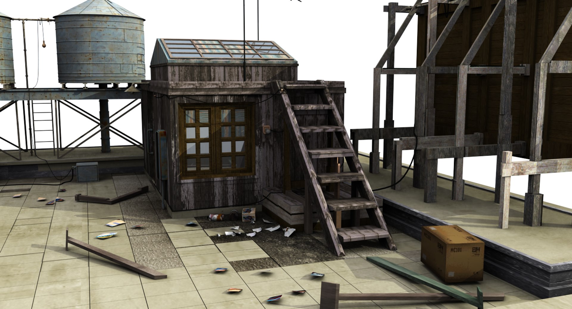 Simply Definition Building Roof 3d Model