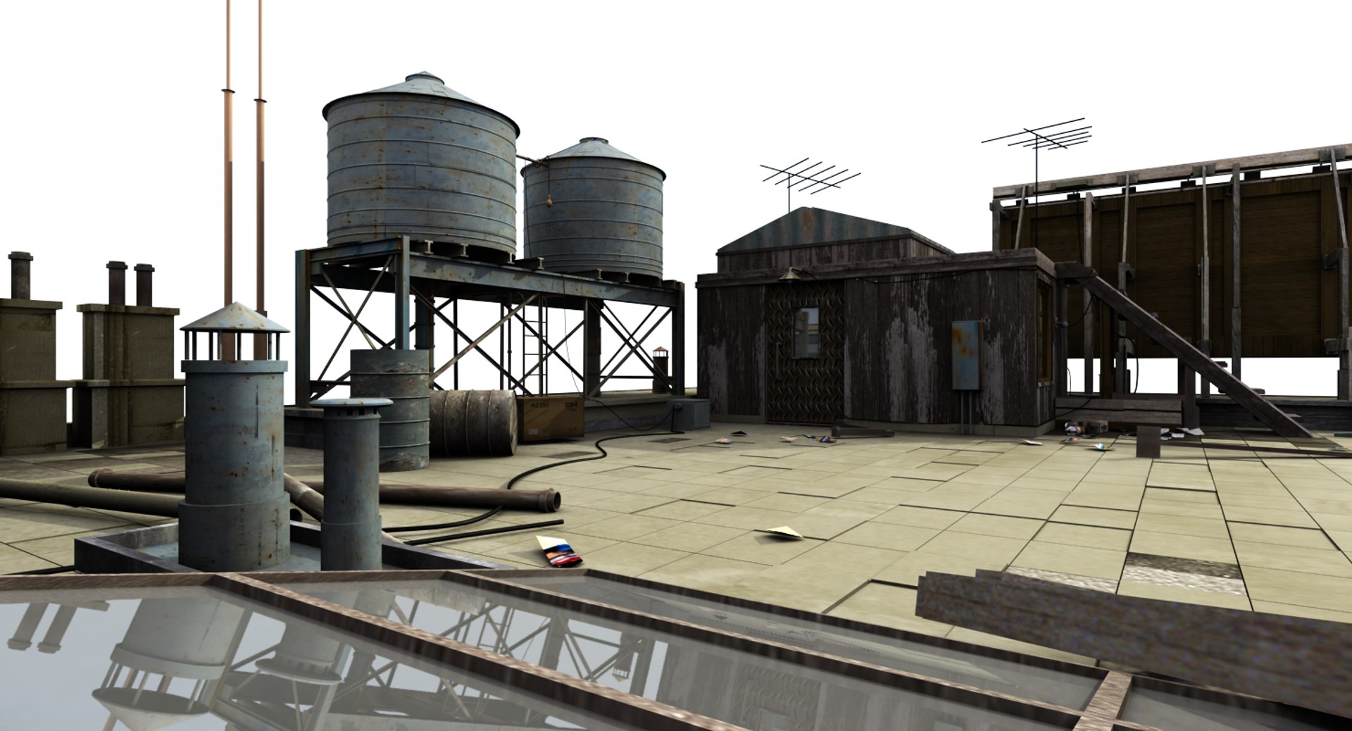 Simply Definition Building Roof 3d Model