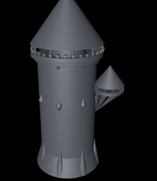 princess circular tower 3d 3ds