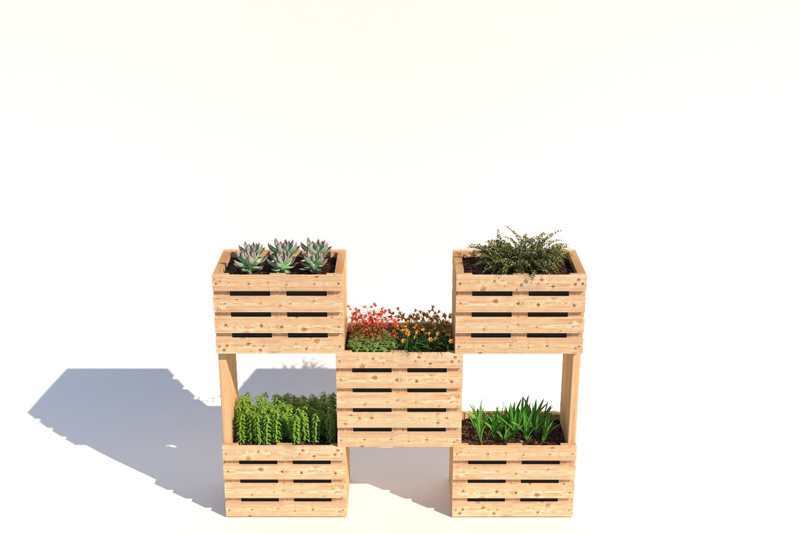 Modular Wall Planter 3D - TurboSquid 1168302