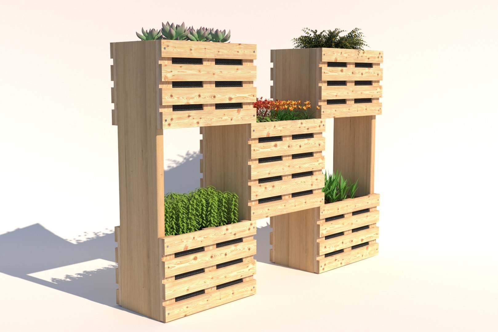 Modular Wall Planter 3D - TurboSquid 1168302