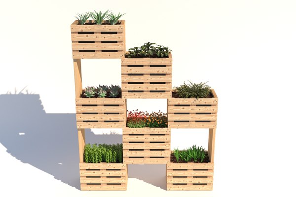 Modular wall planter 3D - TurboSquid 1168302