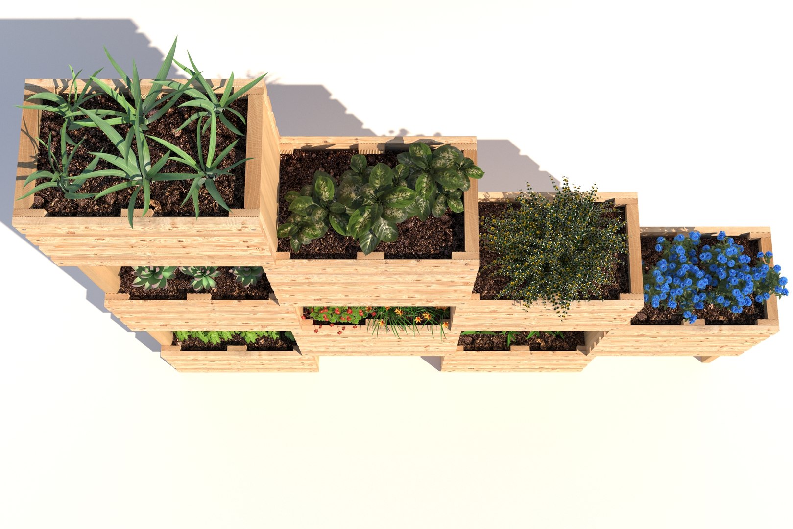 Modular Wall Planter 3D - TurboSquid 1168302