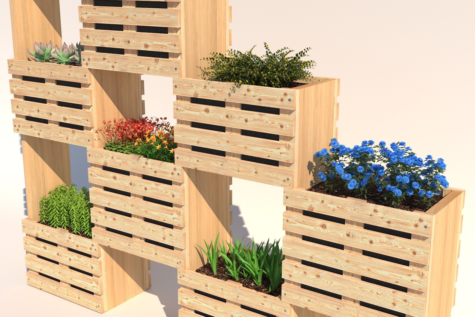 Modular Wall Planter 3D - TurboSquid 1168302