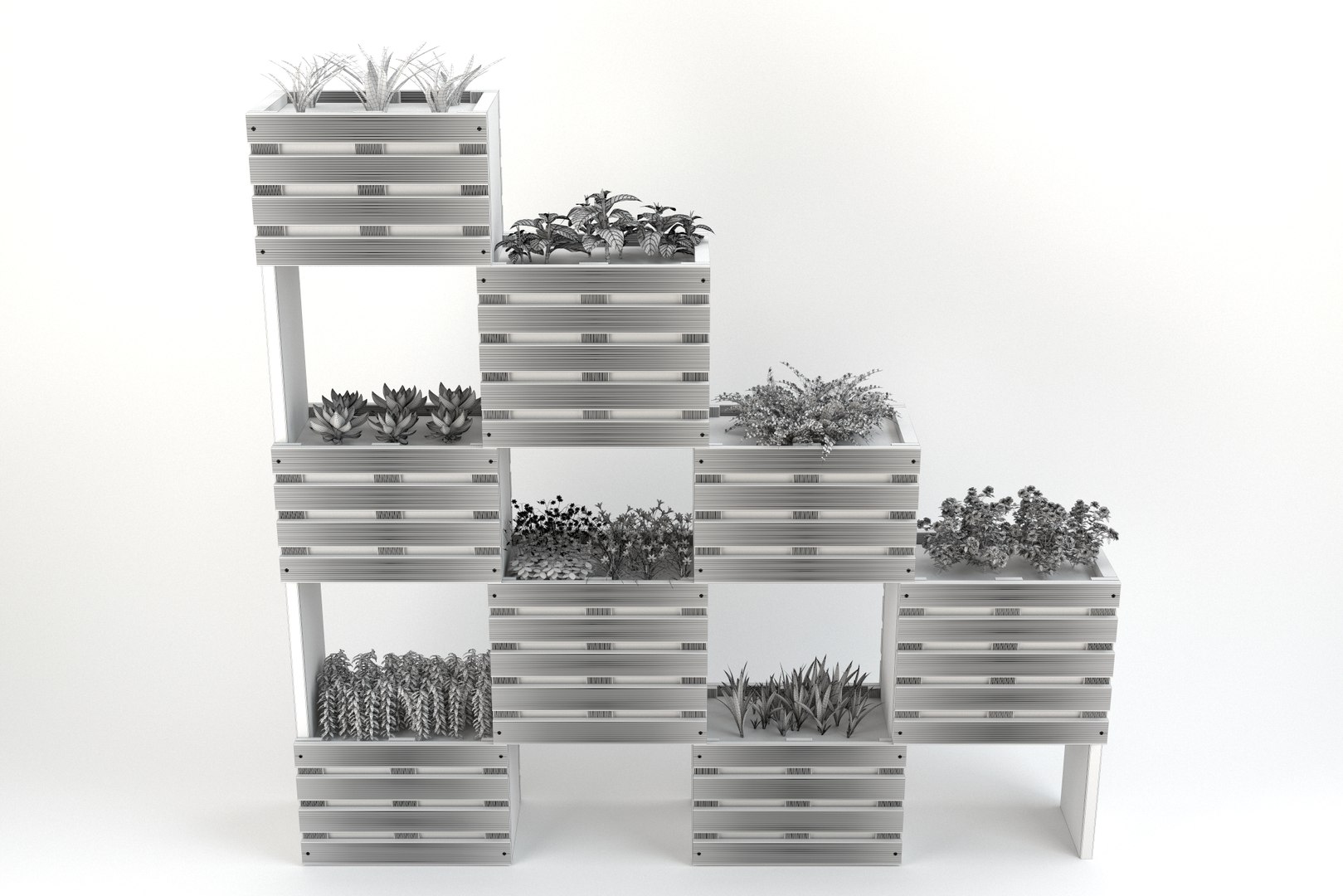 Modular Wall Planter 3D - TurboSquid 1168302