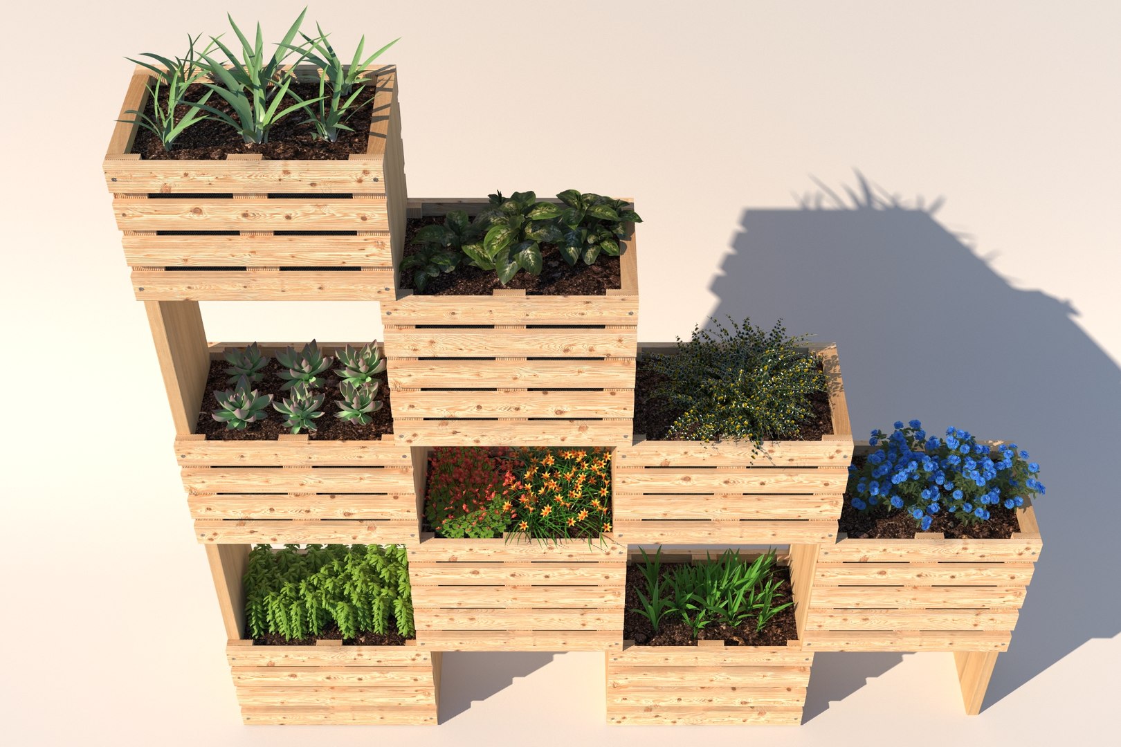 Modular Wall Planter 3D - TurboSquid 1168302
