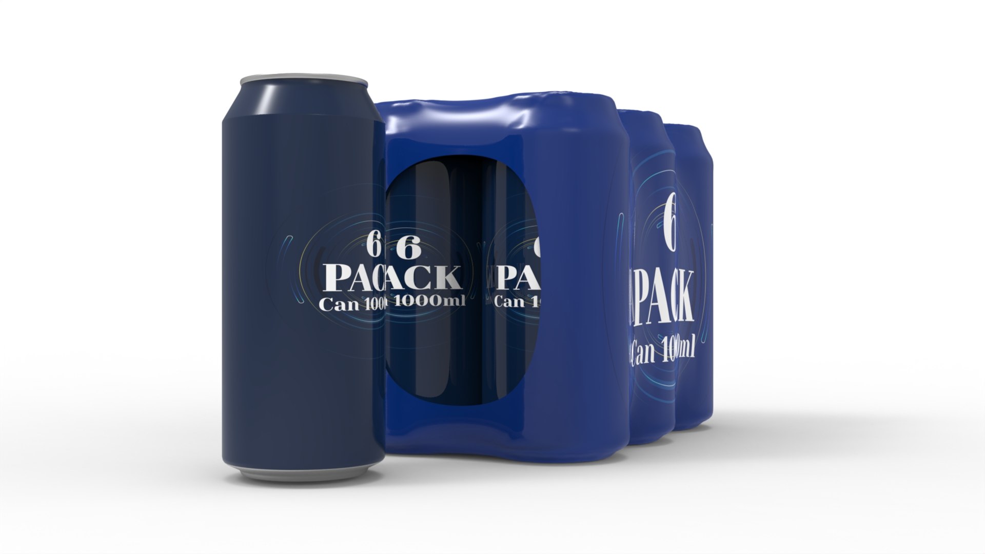 Six Pack Packaging Beverage Soda Cans 1000ml 3D Model - TurboSquid 2227003