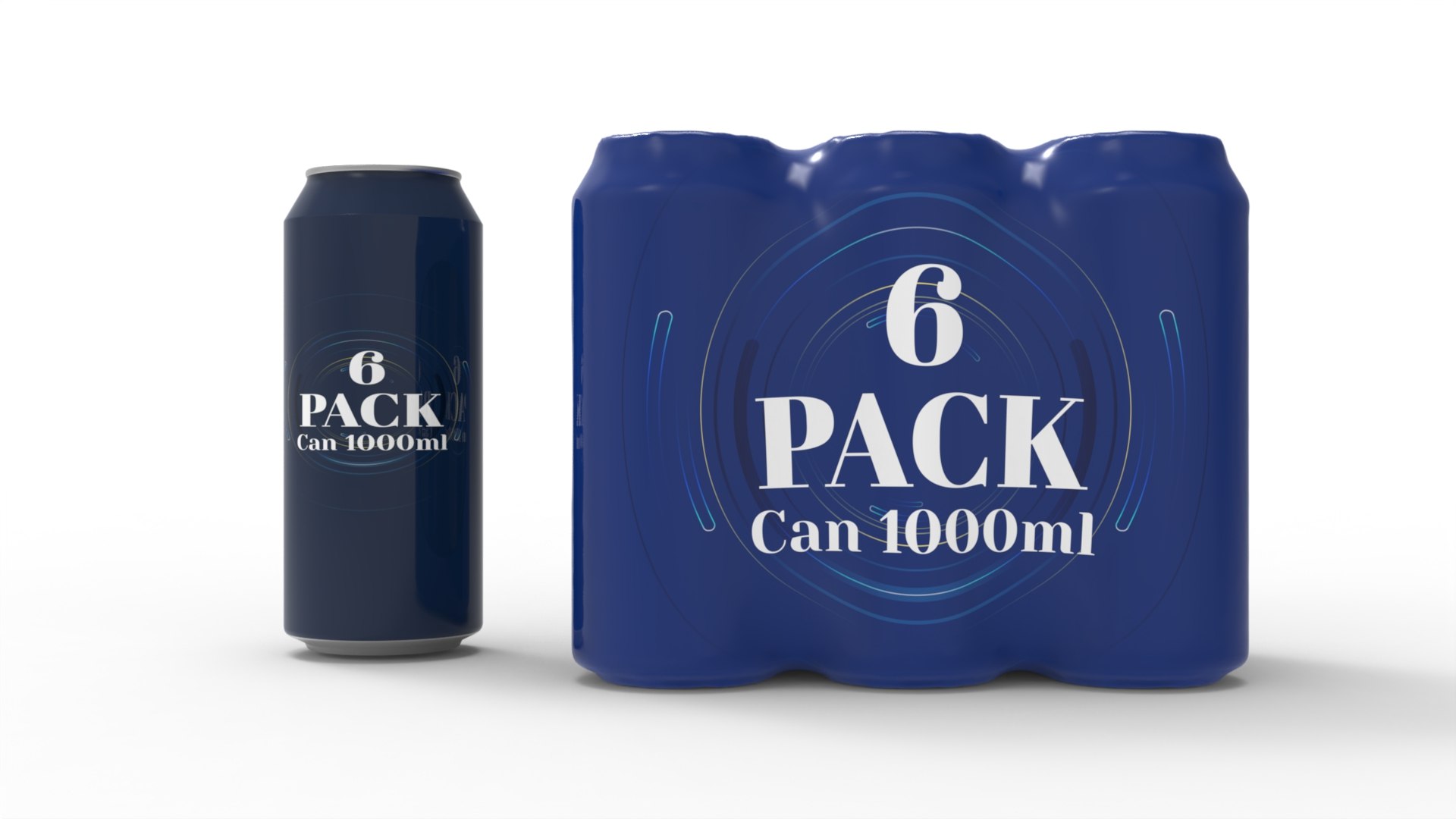 Six Pack Packaging Beverage Soda Cans 1000ml 3D Model - TurboSquid 2227003
