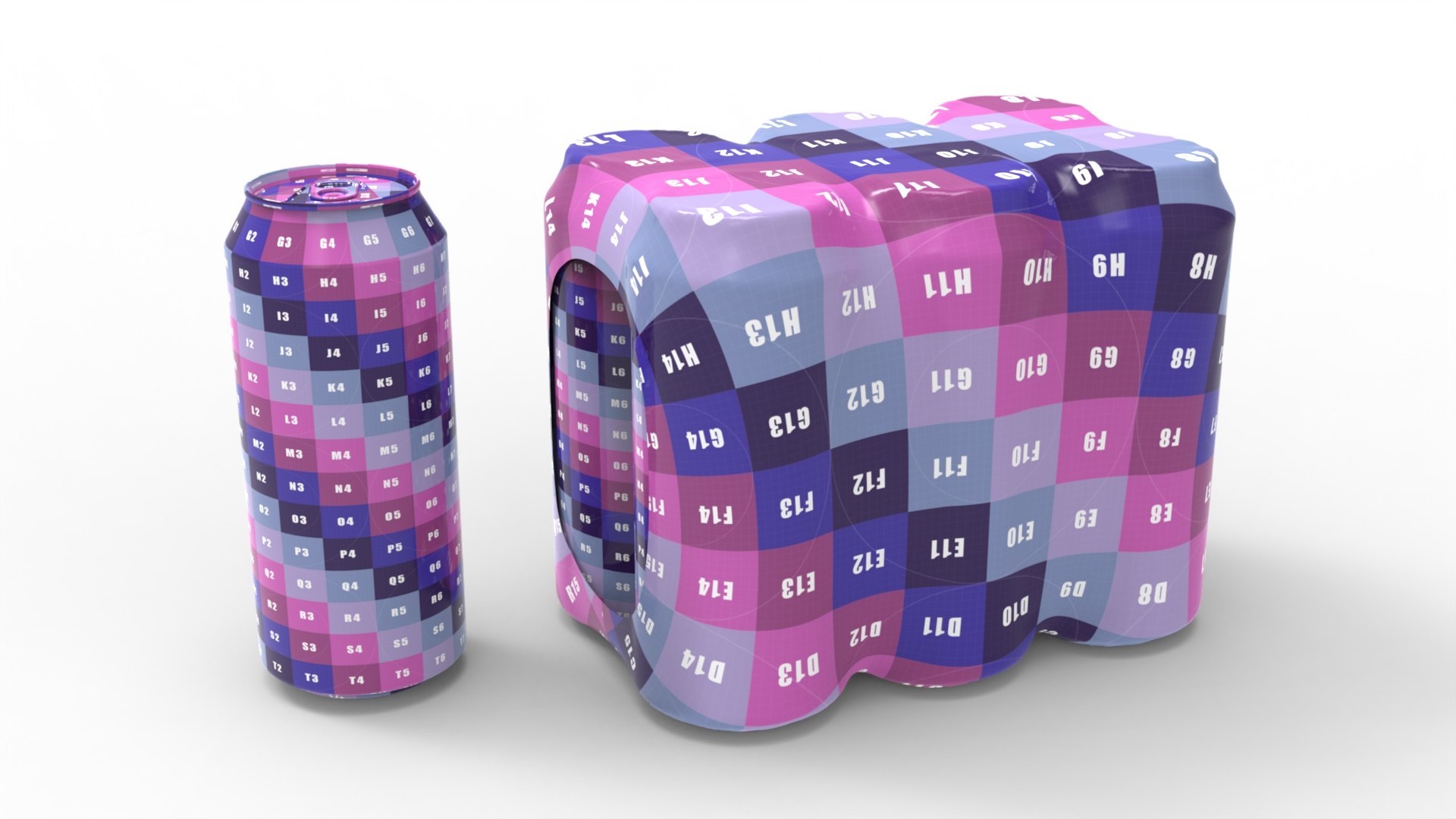 Six Pack Packaging Beverage Soda Cans 1000ml 3D Model - TurboSquid 2227003