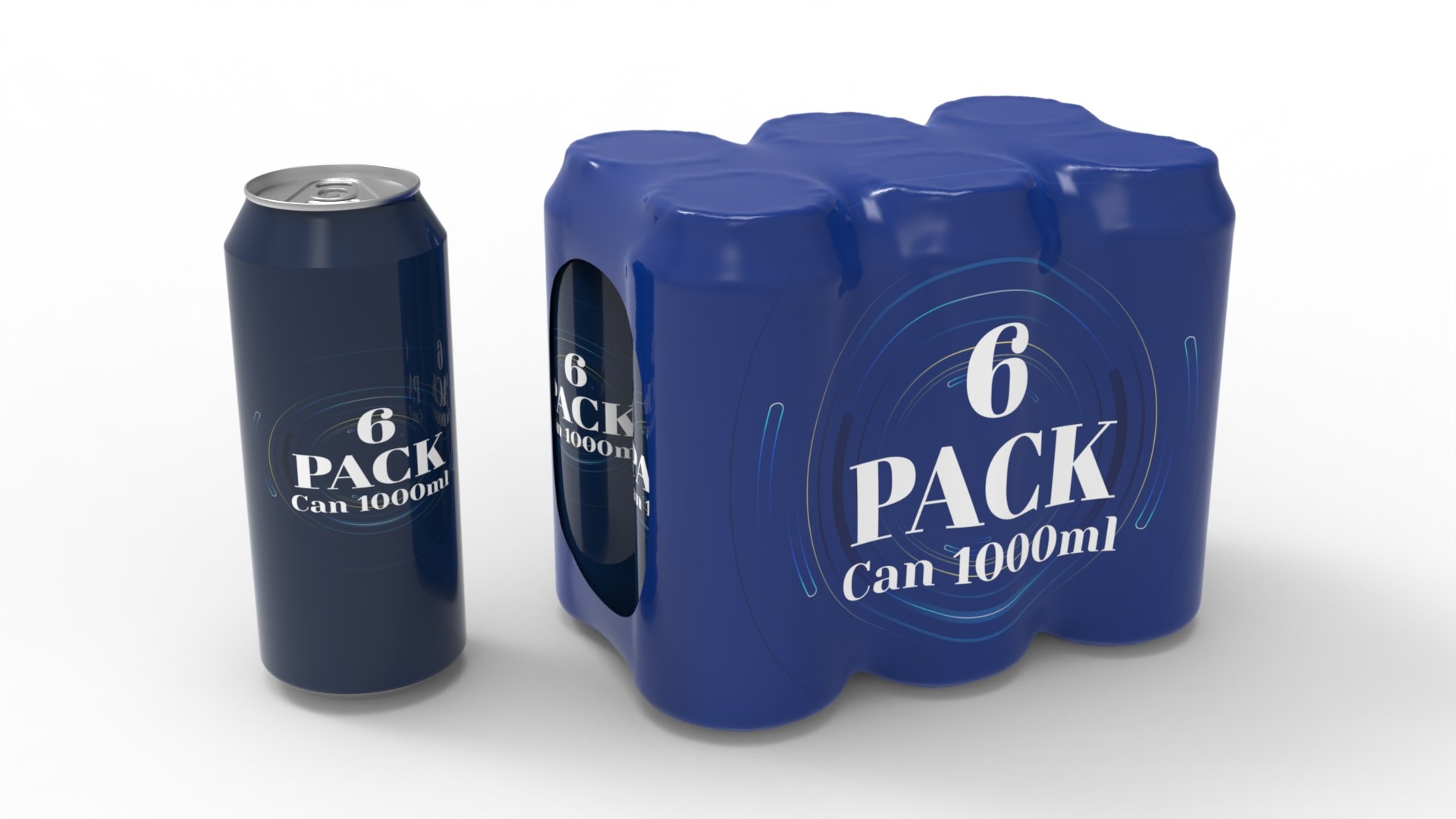 Six Pack Packaging Beverage Soda Cans 1000ml 3D Model - TurboSquid 2227003