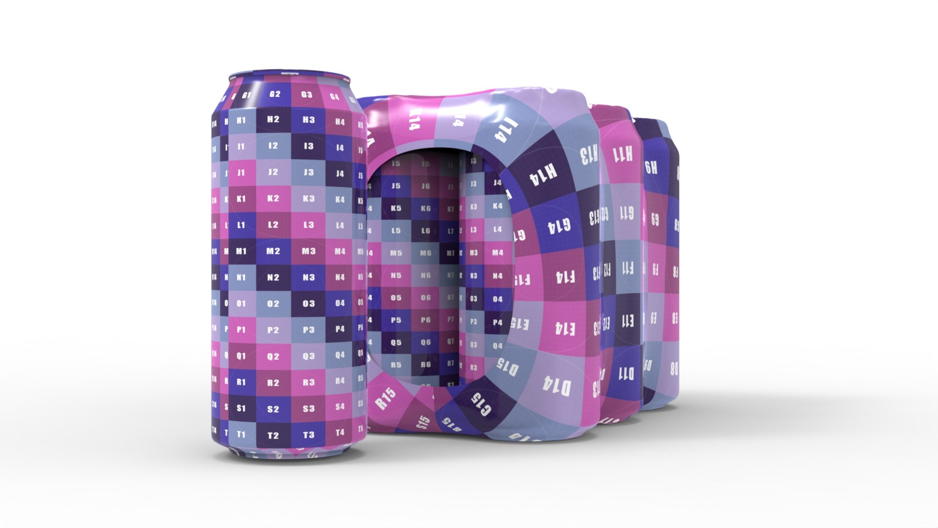 Six Pack Packaging Beverage Soda Cans 1000ml 3D Model - TurboSquid 2227003