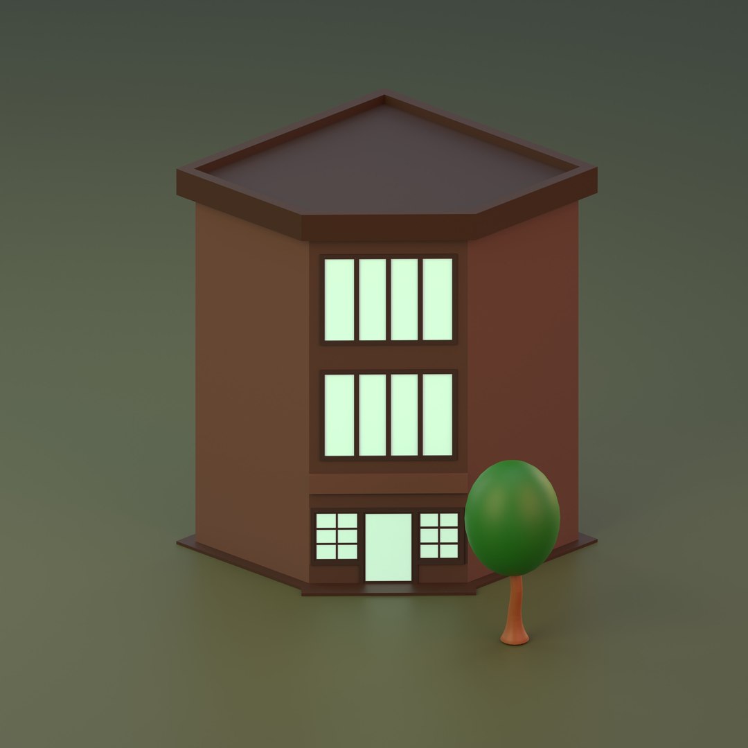 Cartoon Building 3D Model - TurboSquid 2248260