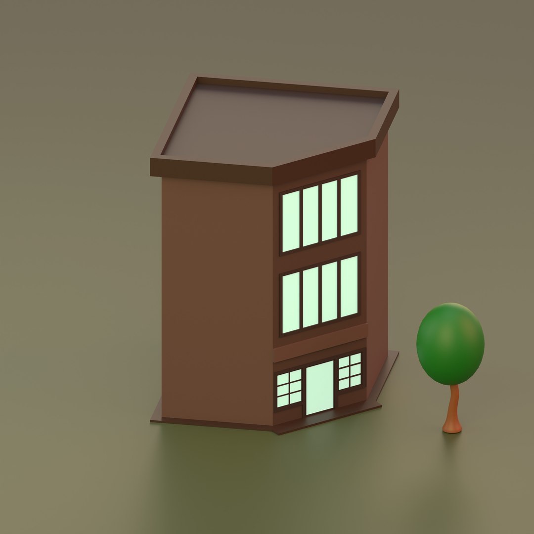 Cartoon Building 3D Model - TurboSquid 2248260