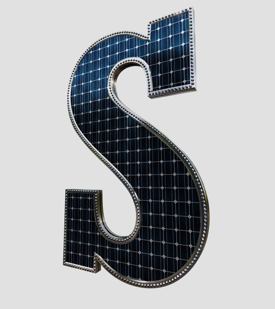 3D Model Solar Panel Letter - S - TurboSquid 2242422